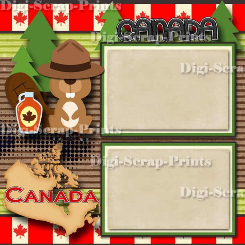 CANADA ~ Vacation Travel 2 Printed 12X12 Pre-made Scrapbook Pages Quick ...