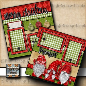 Merry Christmas Gnomies 2 Printed 12X12 Scrapbook Pages Ez Quick PAGES ...