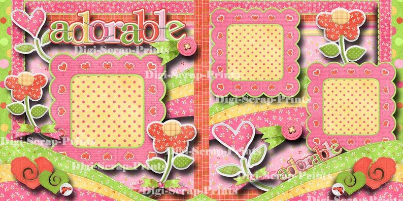 ADORABLE ~ Girl 2 Printed 12X12 Pre-made Scrapbook Pages Quick Pages ...