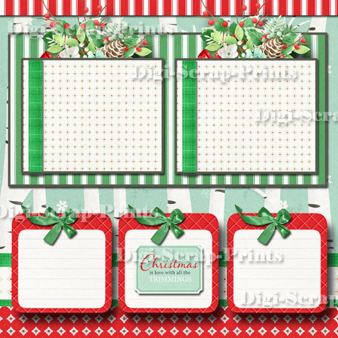 CHRISTMAS CHEER ~ Christ Birth ~ Holiday 2 Printed Scrapbook Pages Ez ...
