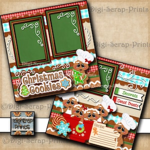 Christmas Cookies Baking Decorate ~ 2 Printed 12X12 Scrapbook Pages Ez ...
