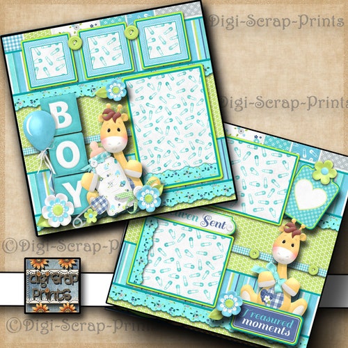 BABY GIRL 2 Printed 12X12 Pre-made Scrapbook Pages Quick - Etsy