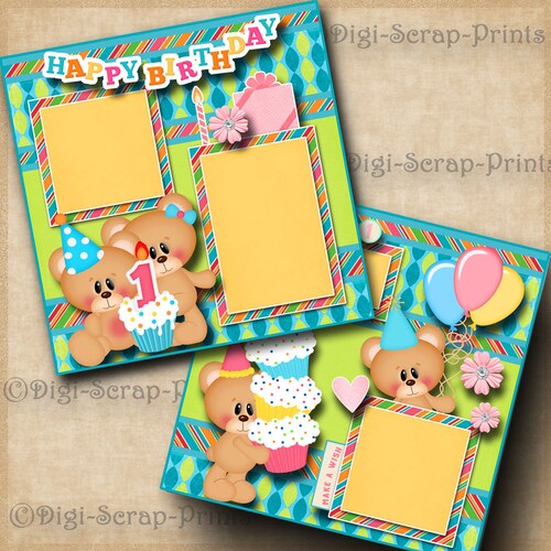 BABY GIRL 2 Printed 12X12 Pre-made Scrapbook Pages Quick - Etsy