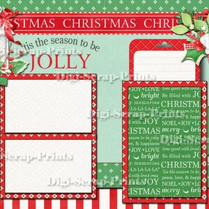 JOLLY CHRISTMAS Lanterns Cheer ~ Holiday 2 Printed Scrapbook Pages Ez ...