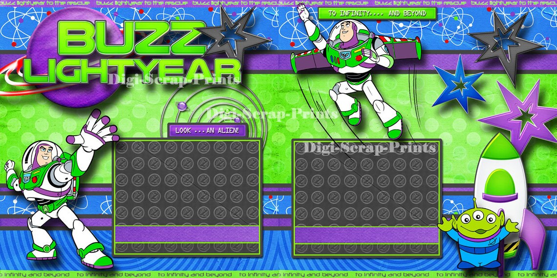 Disney BUZZ LIGHTYEAR 2 Printed 12X12 Pre-made Scrapbook Pages - Etsy