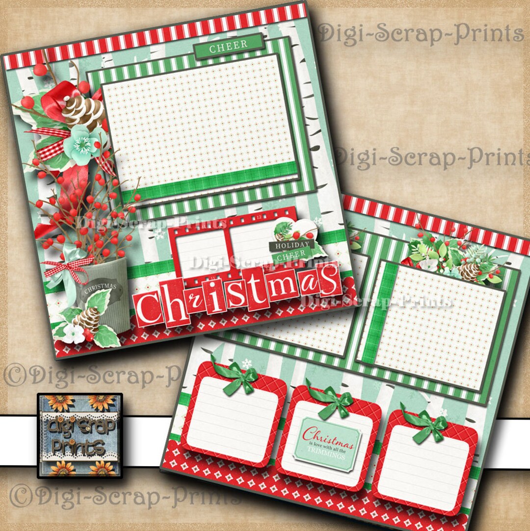 CHRISTMAS CHEER ~ Christ Birth ~ Holiday 2 Printed Scrapbook Pages Ez ...