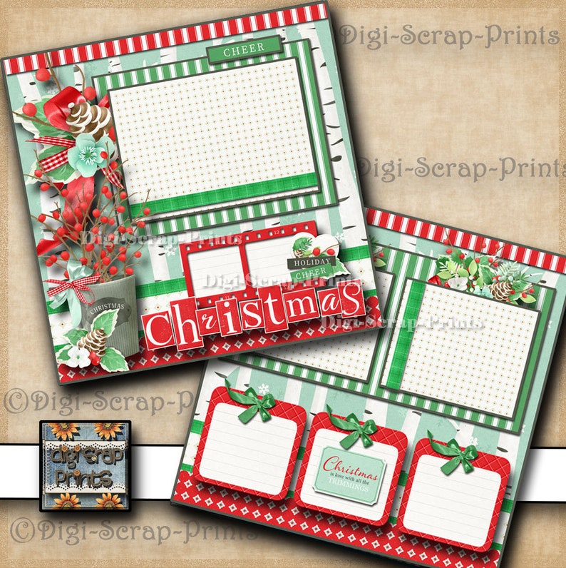 CHRISTMAS CHEER ~ Christ Birth ~ Holiday 2 Printed Scrapbook Pages Ez ...