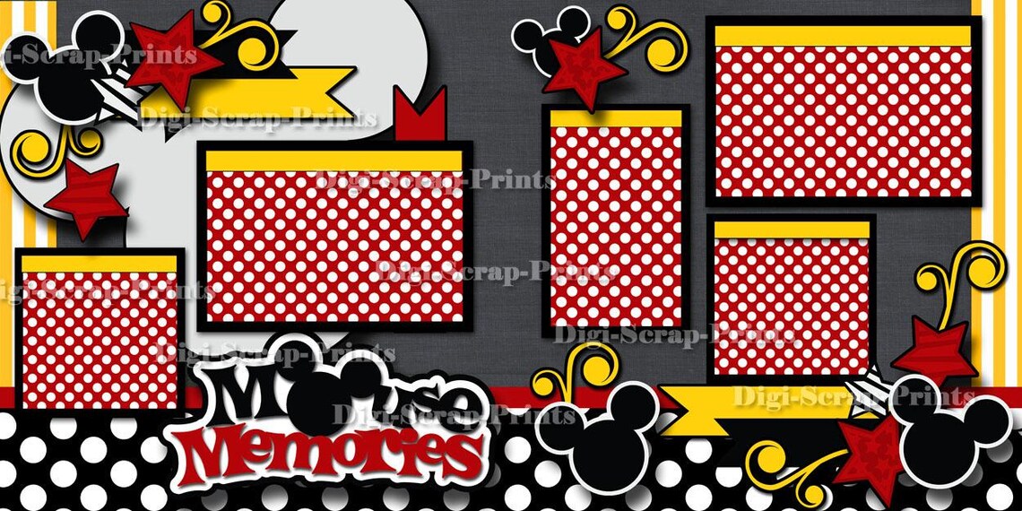 MOUSE MEMORIES~ Vacation Theme Park 12x12 Printed 2 Premade Scrapbook ...