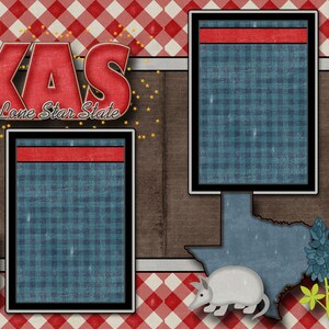 TEXAS VACATION 2 Printed 12X12 Pre-made Scrapbook Pages Quick Pages ...