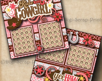 BABY GIRL 2 Printed 12X12 Pre-made Scrapbook Pages Quick - Etsy