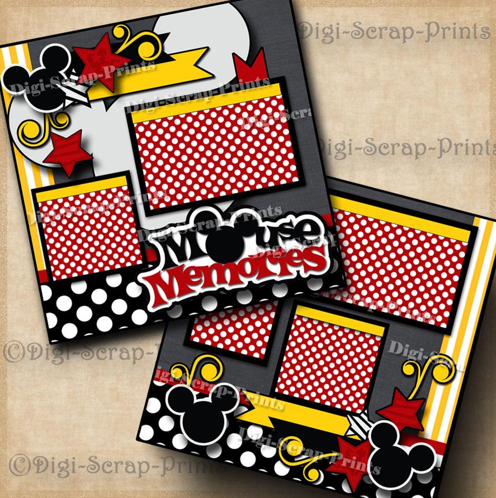 MOUSE MEMORIES~ Vacation Theme Park 12x12 Printed 2 Premade Scrapbook ...