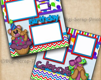 BIRTHDAY Girl 2 Printed 12X12 Pre-made Scrapbook Pages | Etsy