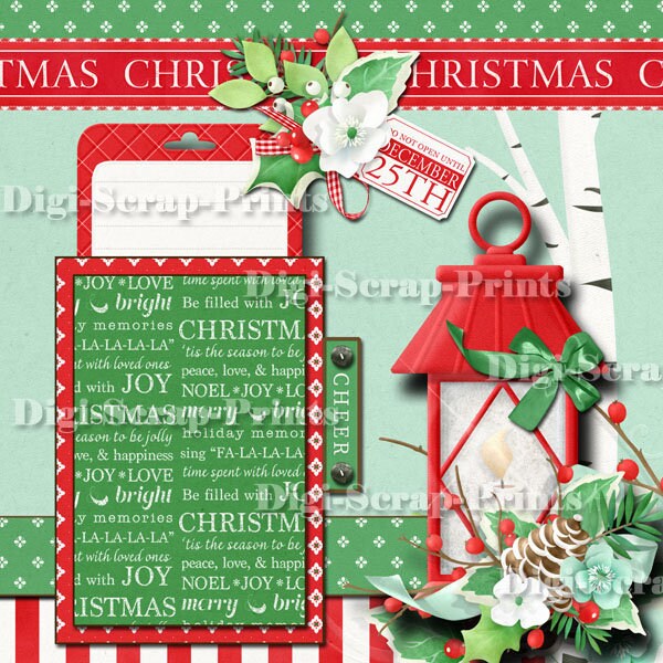 JOLLY CHRISTMAS Lanterns Cheer ~ Holiday 2 Printed Scrapbook Pages Ez ...