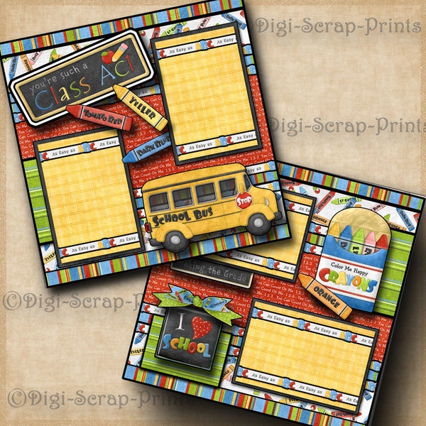 STAR STUDENT School Grade 2 Printed 12X12 Pre-made Scrapbook Pages ...