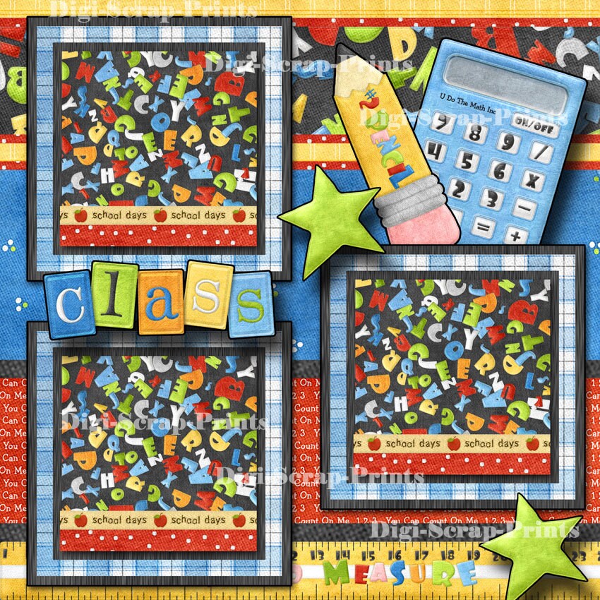 STAR STUDENT School Grade ~ 2 Printed 12X12 Pre-made Scrapbook Pages ...