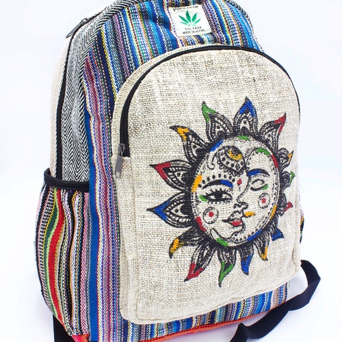 Himalayan Hemp Yin yang Unisex Backpack - Etsy