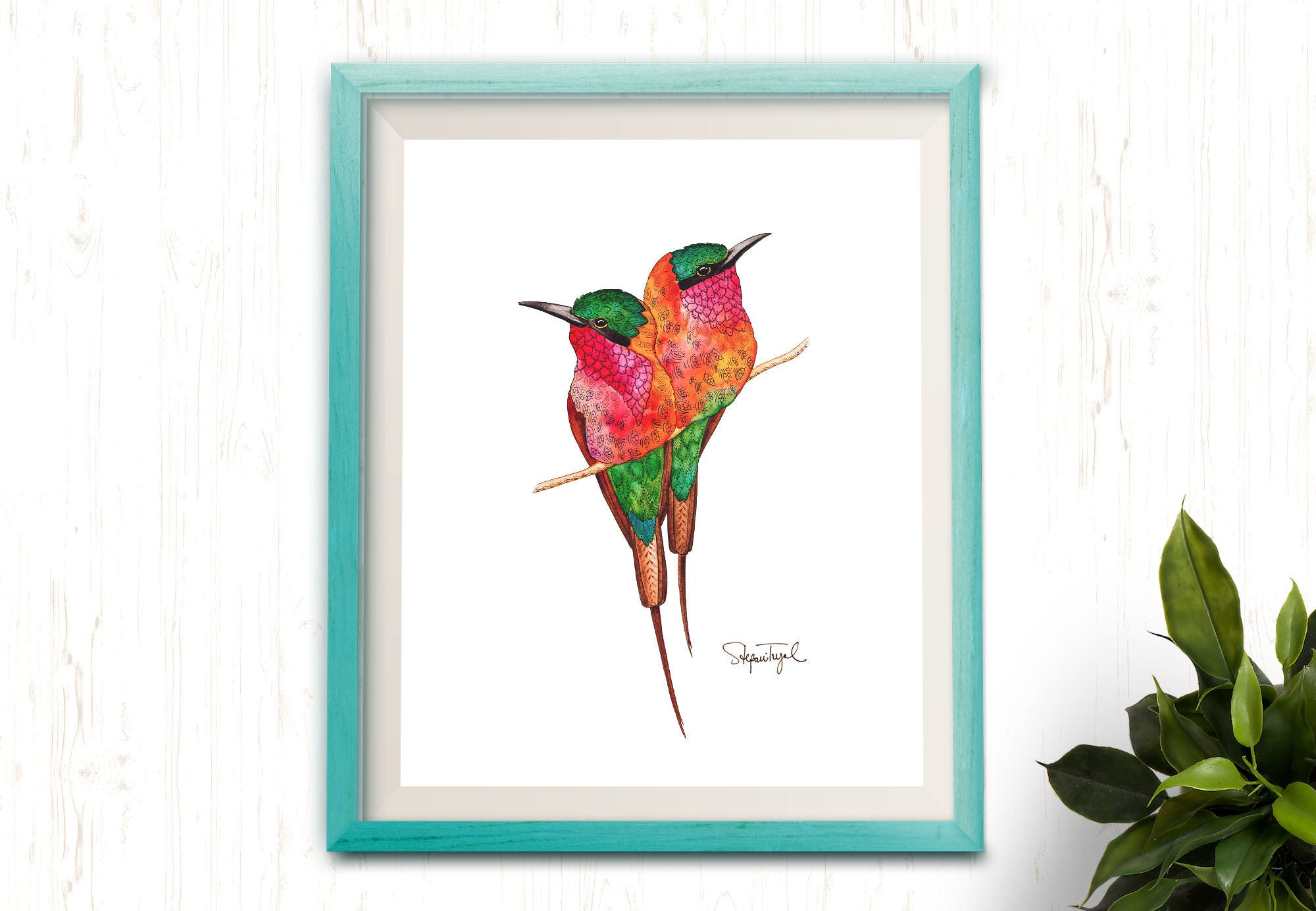 Watercolor African Bird Art Print Illustration Gift for Bird - Etsy