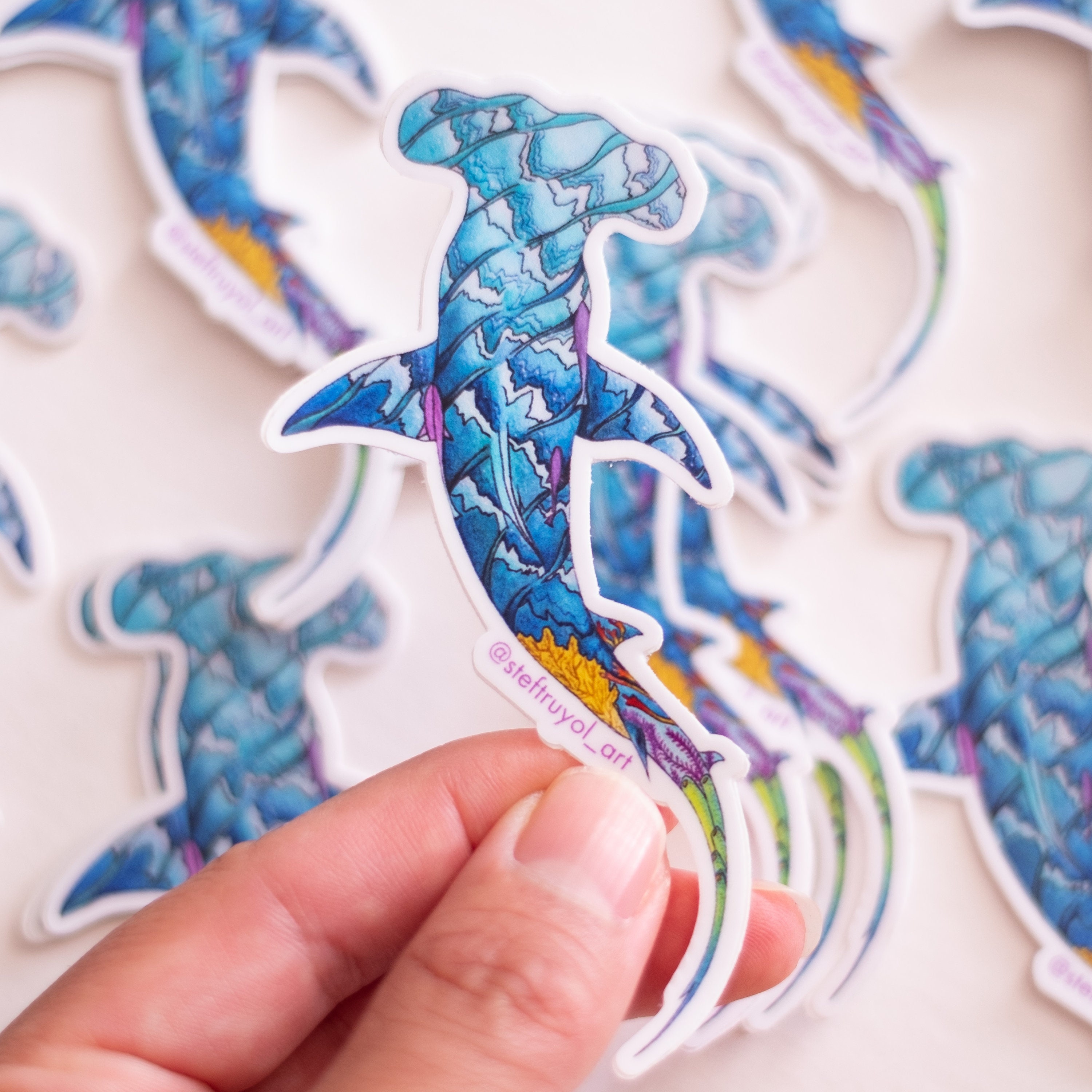 Hammerhead Shark Sticker / 4x2 Sticker / Sticker Set | Etsy