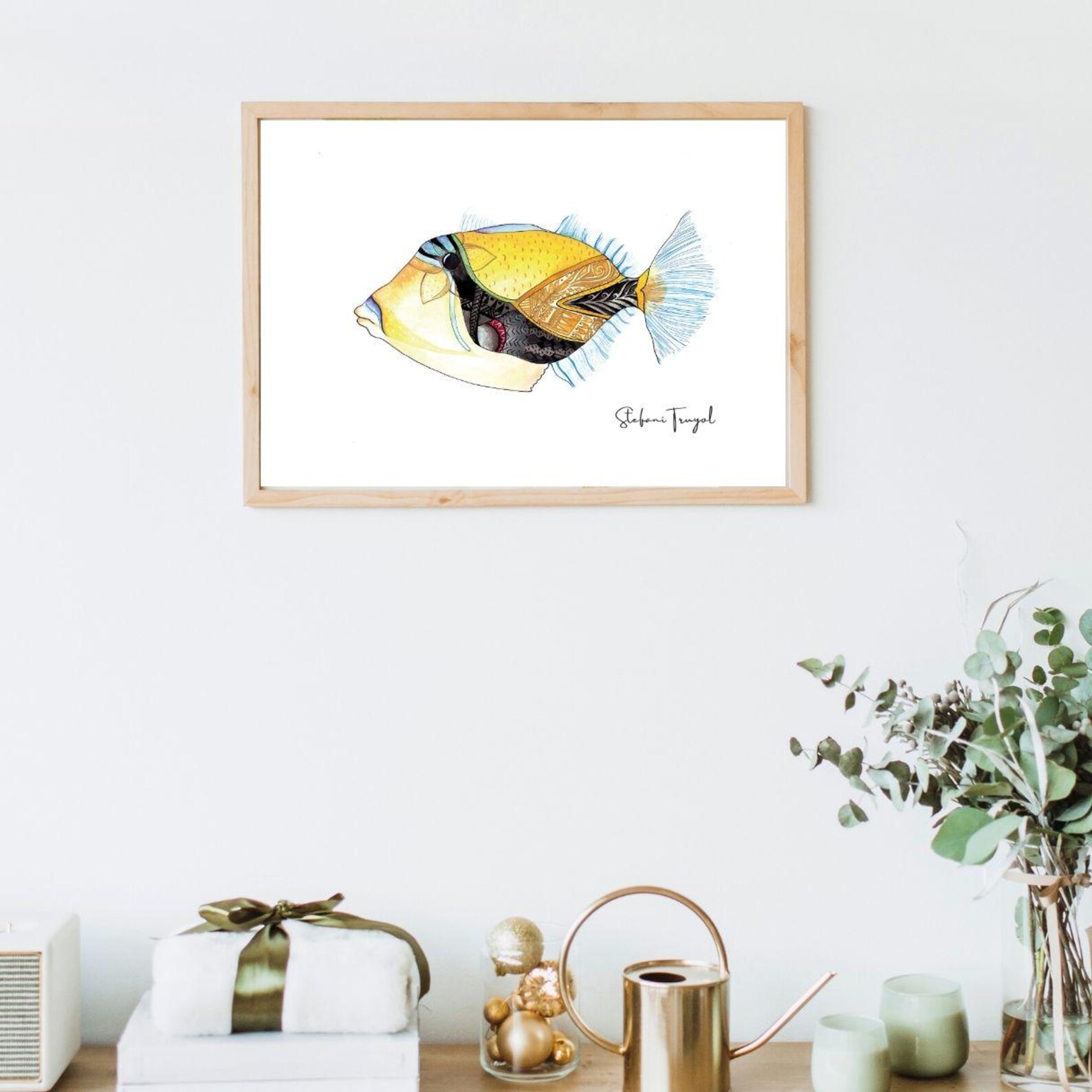 Hawaiian Triggerfish Watercolor Print | Humuhumunukunukuapua'a Art ...