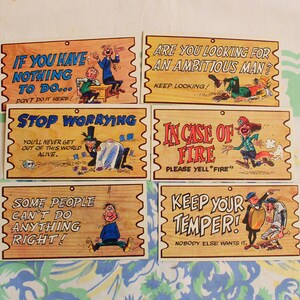 Wacky Plaks Wacky Plak Cards Set of 6 1959 - Etsy