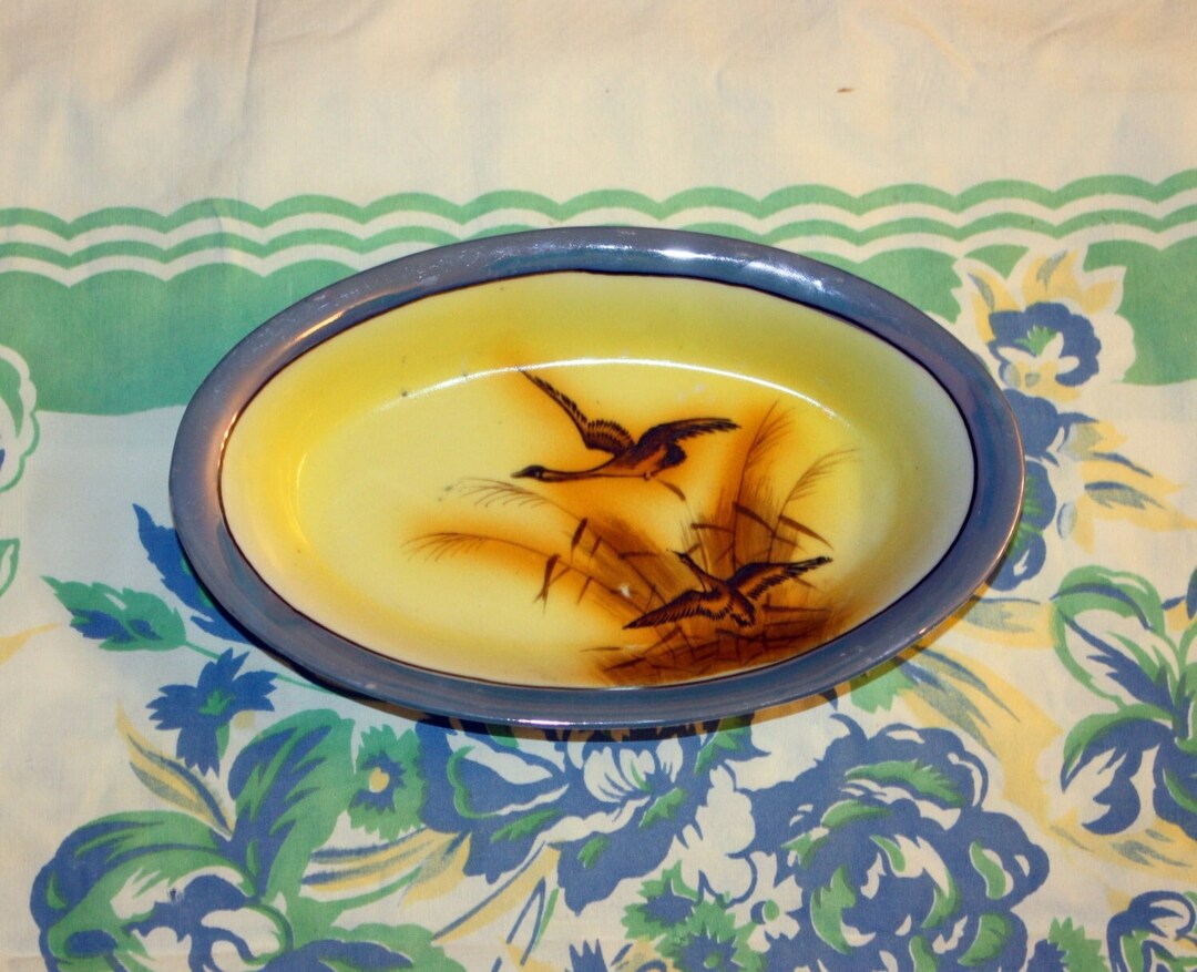Lusterware, Lusterware Dish, Oval Dish, Flying Geese Dish, Vintage - Etsy