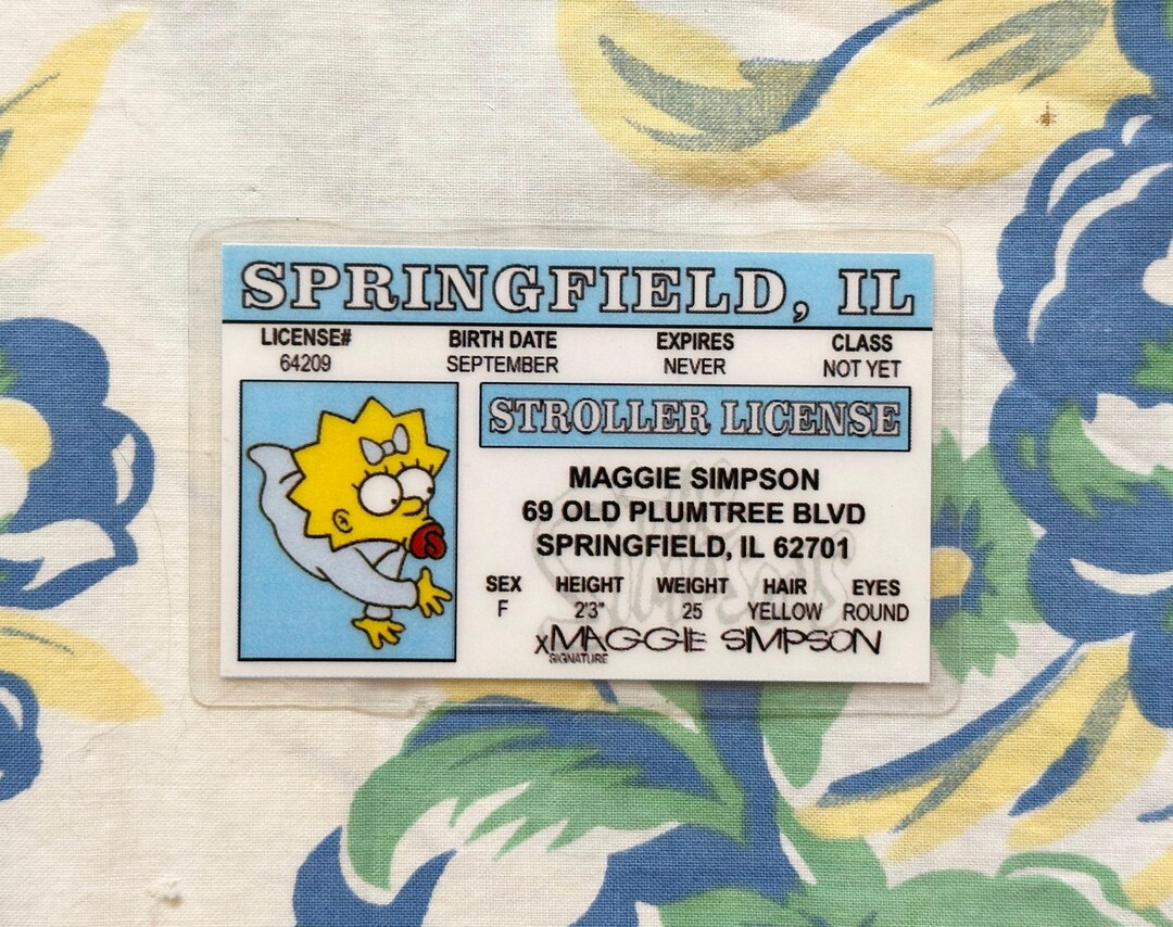 Maggie Simpson Drivers License, Simpsons Collectible, 2000 - Etsy