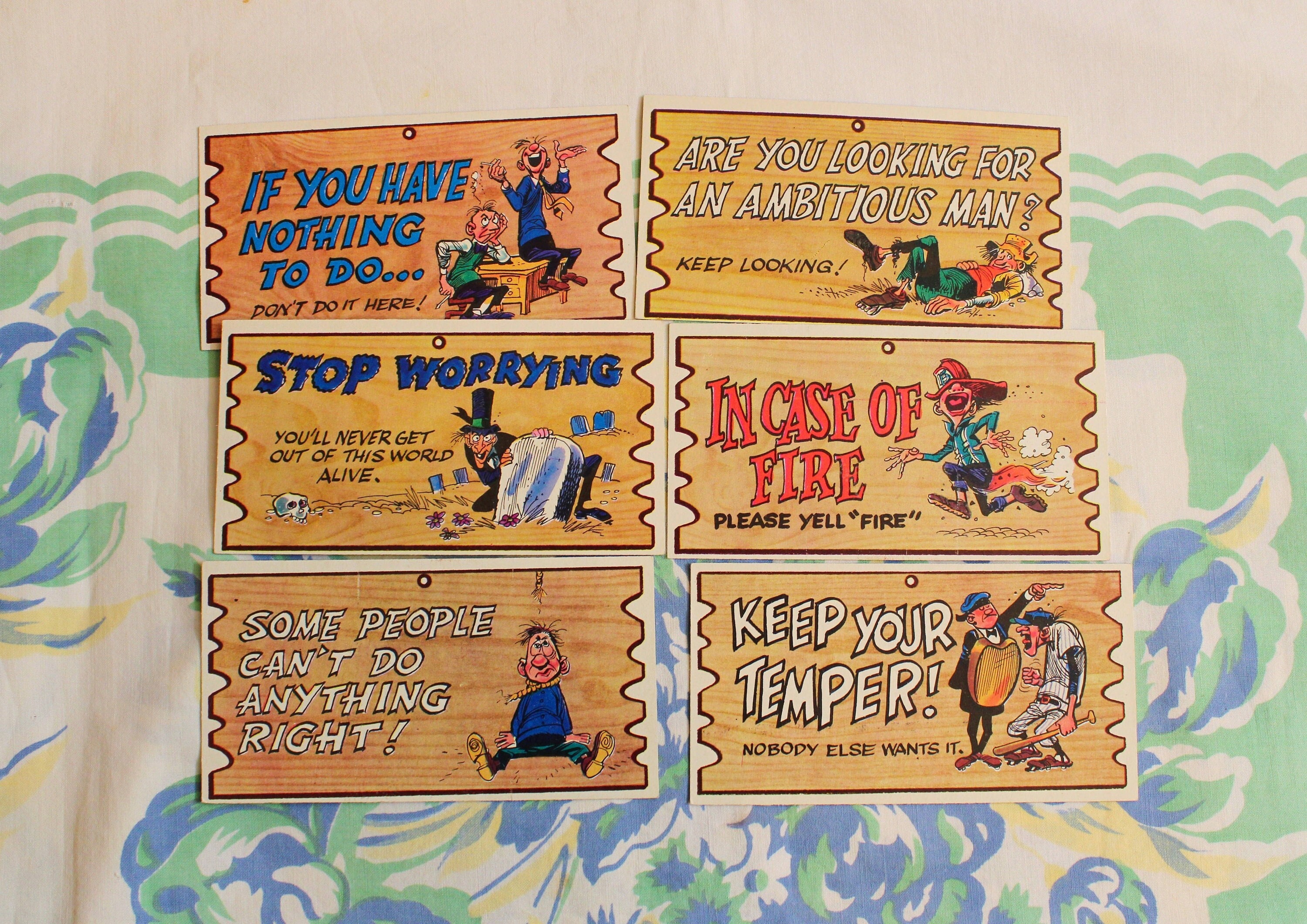 Wacky Plaks Wacky Plak Cards Set of 6 1959 - Etsy