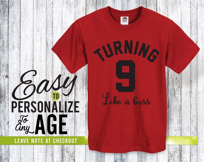 Nine is A Vibe Shirt, Ninth Birthday Party Shirt, Kids Birthday Shirt ...