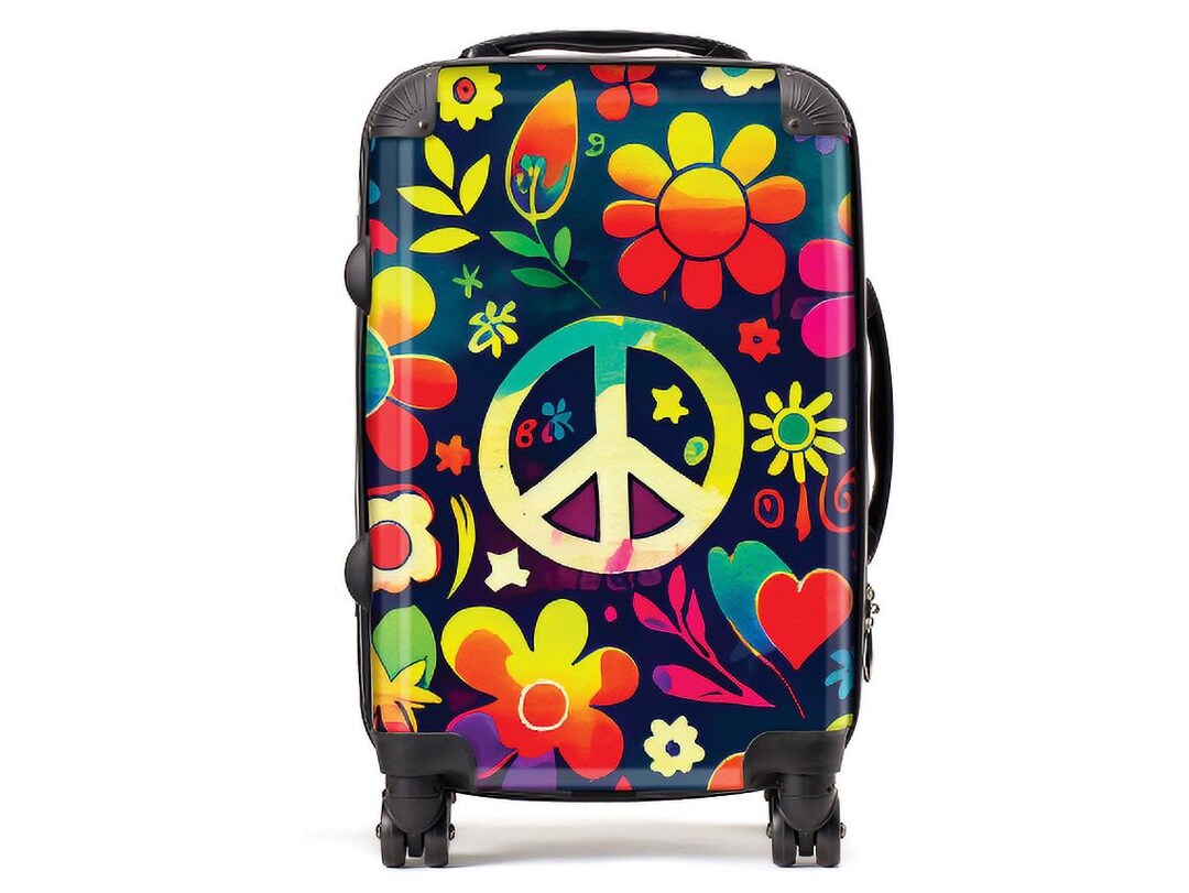 Hippie Pattern Luggage L 80s I 90s | Carry on Luggage | Marble Luggage ...