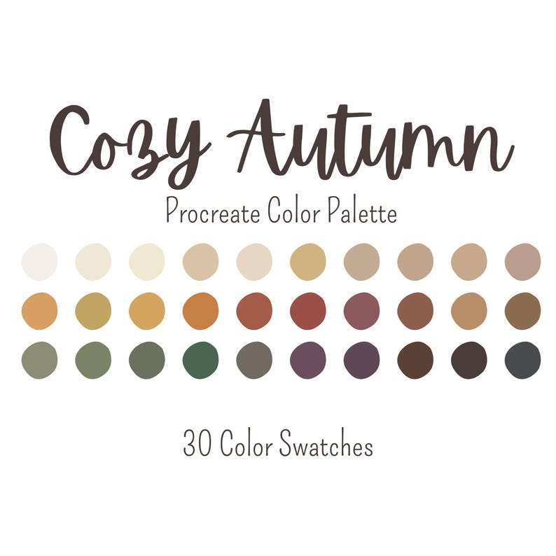 Cozy Autumn Procreate Color Palette Digital Download - Etsy