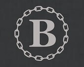 Chain Link Decal With Monogram Permanent Vinyl Perfect for - Etsy