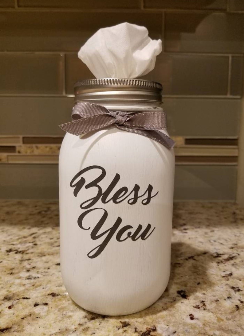 Bless You Decal. Permanent Vinyl Decal. Perfect for Mason Jar, Tissue ...