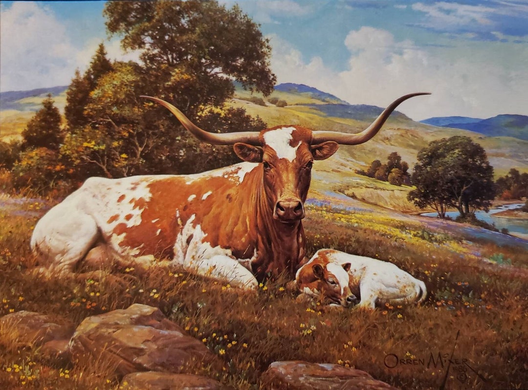 Orren Mixer Prints 24x20 Big Mama Longhorn Art Prints - Etsy