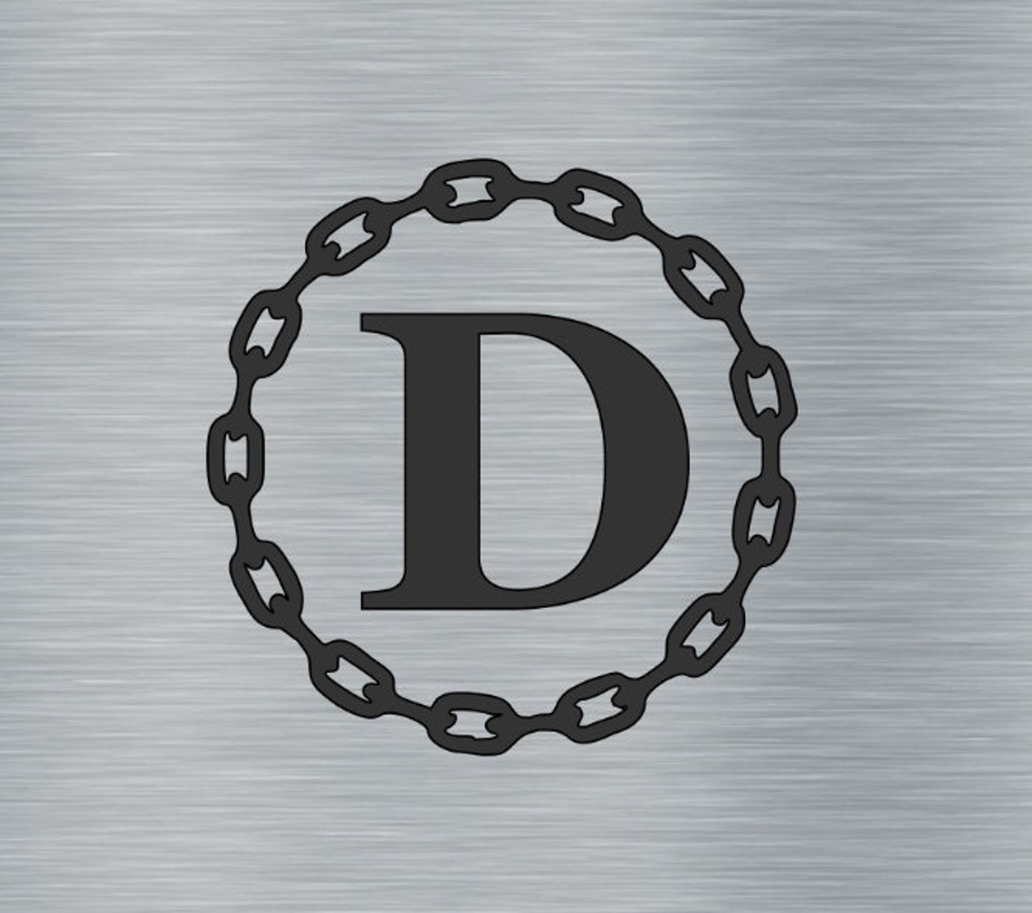 Chain Link Decal With Monogram Permanent Vinyl Perfect for - Etsy