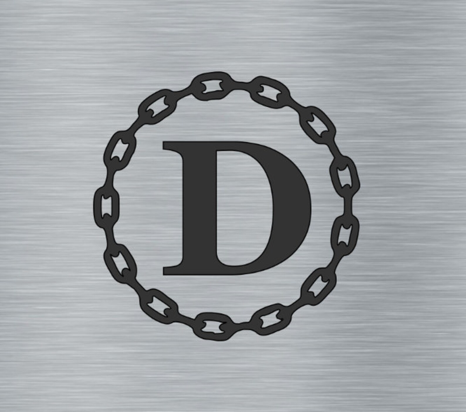 Chain Link Decal With Monogram Permanent Vinyl Perfect for - Etsy