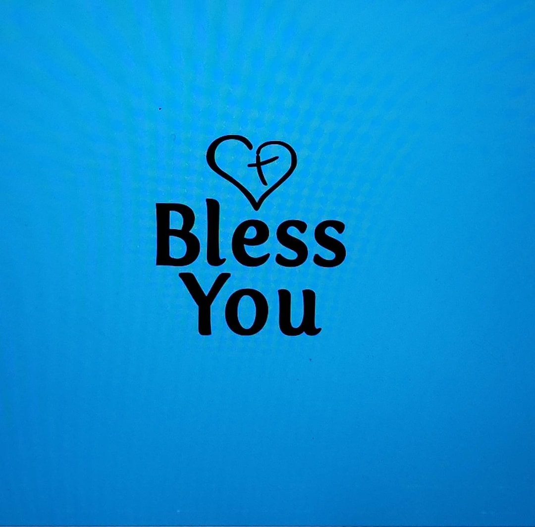 Bless You Decal With Heart and Cross. Permanent Vinyl. Great on Mason ...