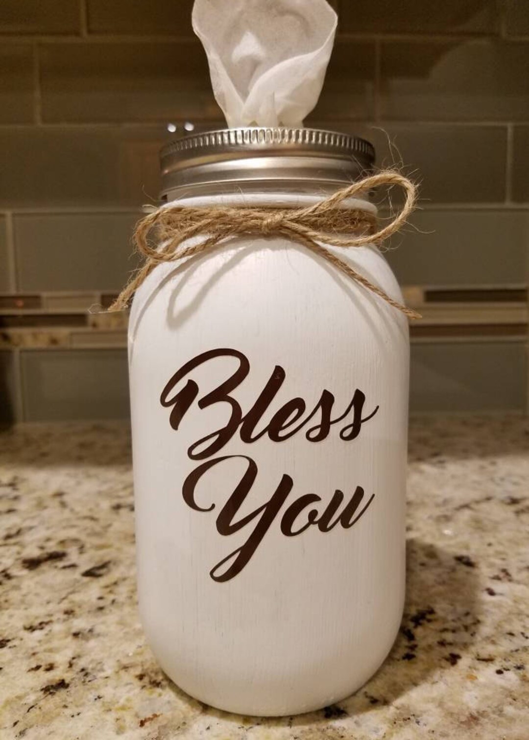 Bless You Decal. Permanent Vinyl Decal. Perfect for Mason Jar, Tissue ...
