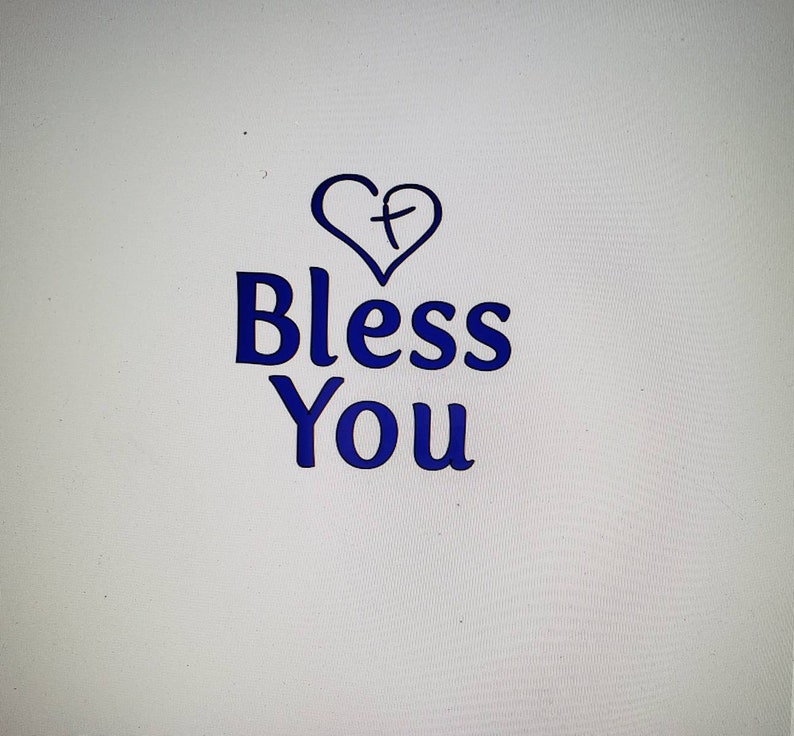 Bless You Decal With Heart and Cross. Permanent Vinyl. Great - Etsy