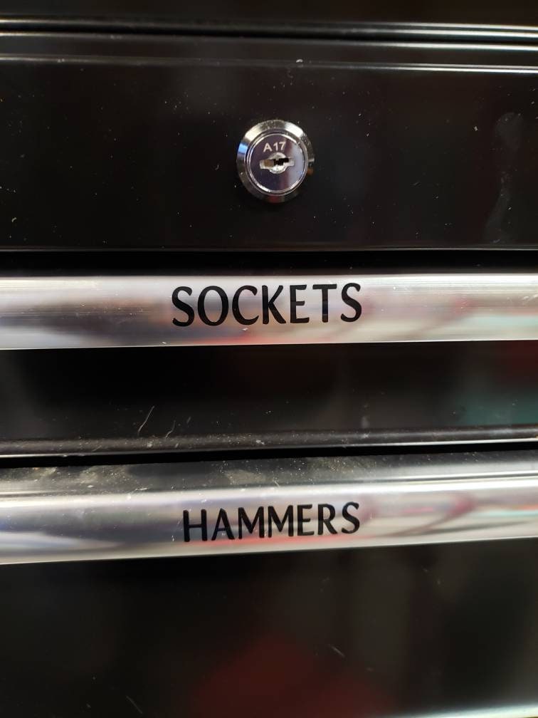 Toolbox Decals Personalized Permanent Vinyl. Decal Only. Label Tool Box ...