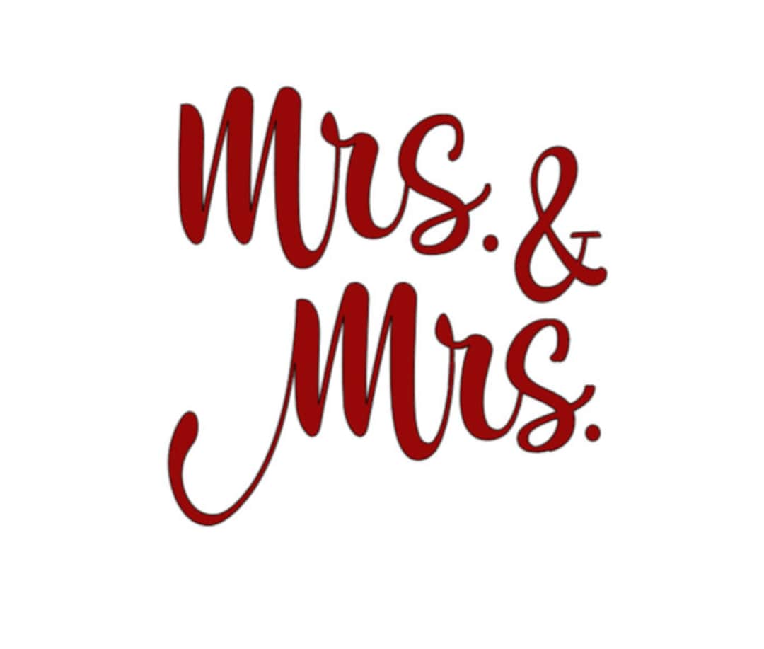 Mrs. & Mrs. Decal. Permanent Vinyl Decal...perfect for Frames ...