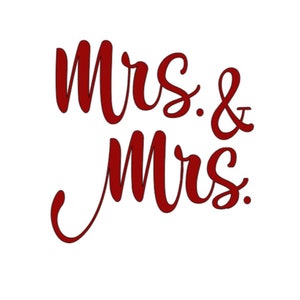 Mrs. & Mrs. Decal. Permanent Vinyl Decal...perfect for Frames ...