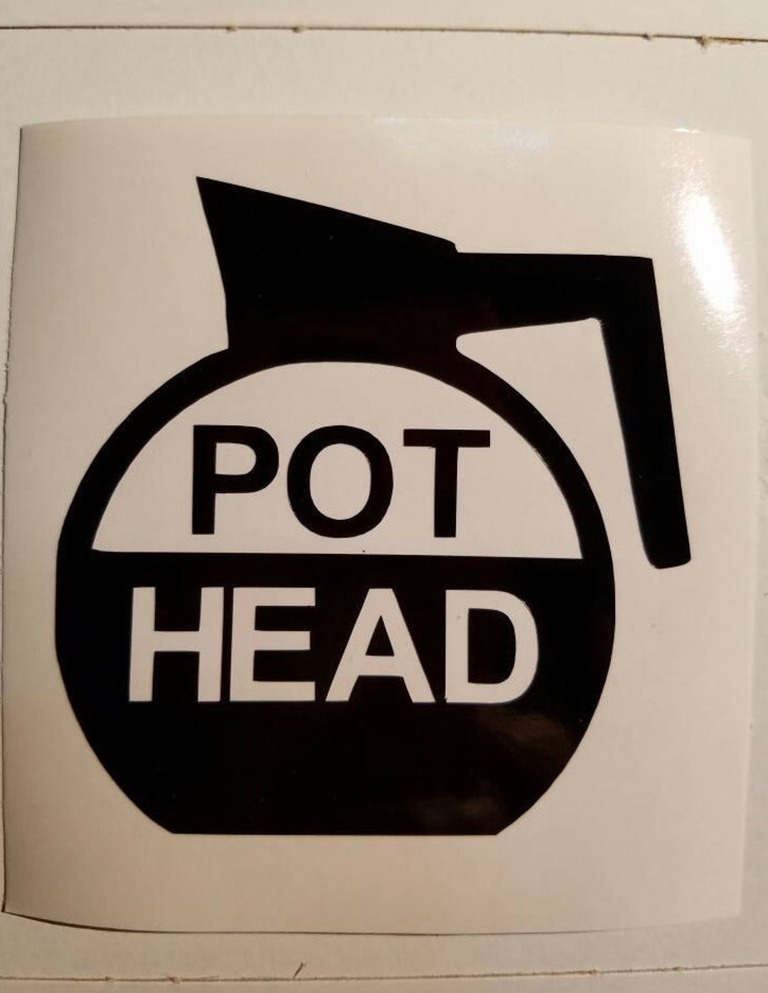 Pot Head Coffee Pot Decal – Permanent Vinyl Sticker for Mugs/coffee ...