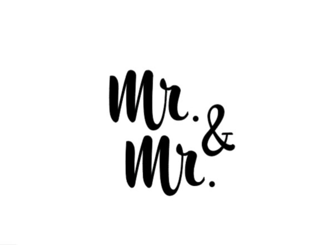 Mr. & Mr. Decal. Permanent Vinyl Decal...perfect for Weddings, Frames ...