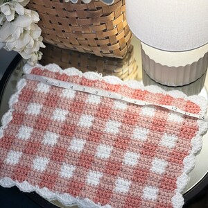 Crochet Gingham-checkered Desk Mat/desk Decor - Finished Item - Etsy