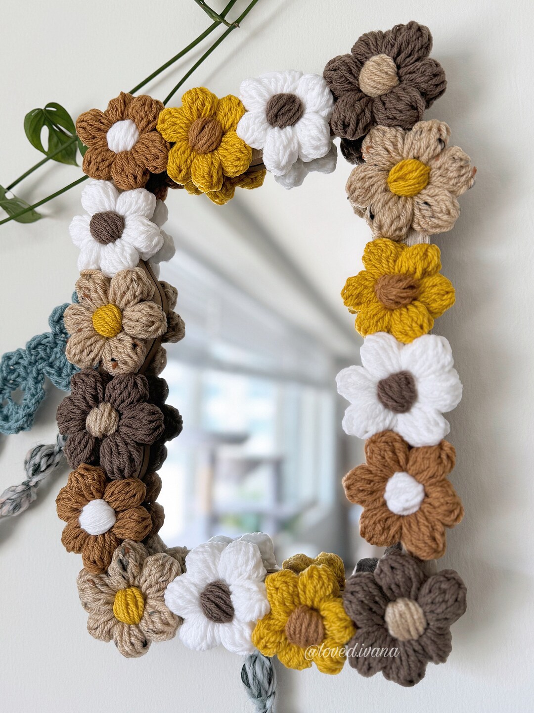 Sets of Handmade Puff Flowers for Room Decor - Puff Flower Mirror - Etsy
