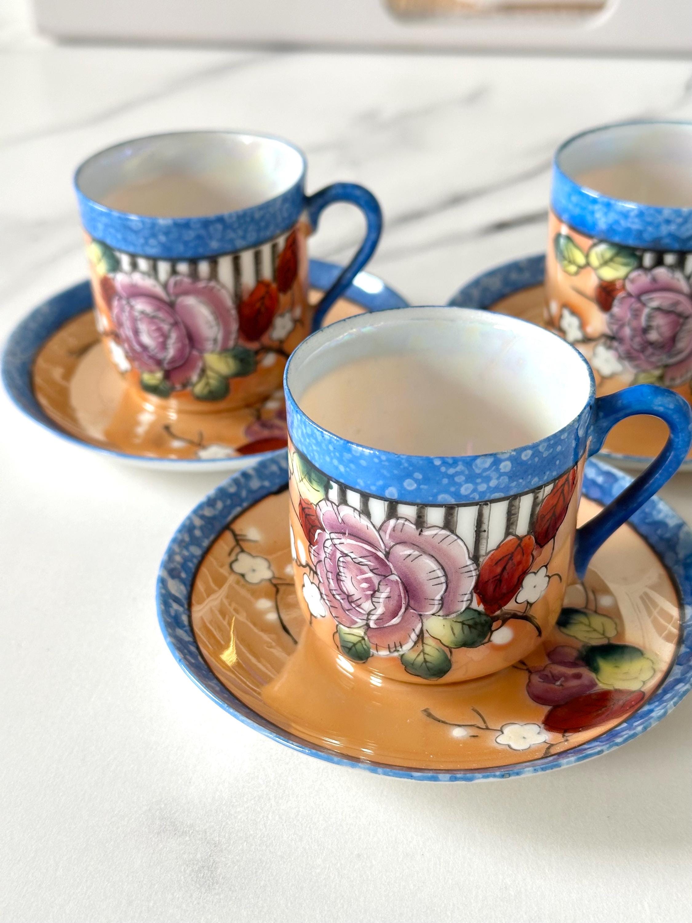 Vintage Japanese Lusterware Tea Cup Saucer Set - Etsy
