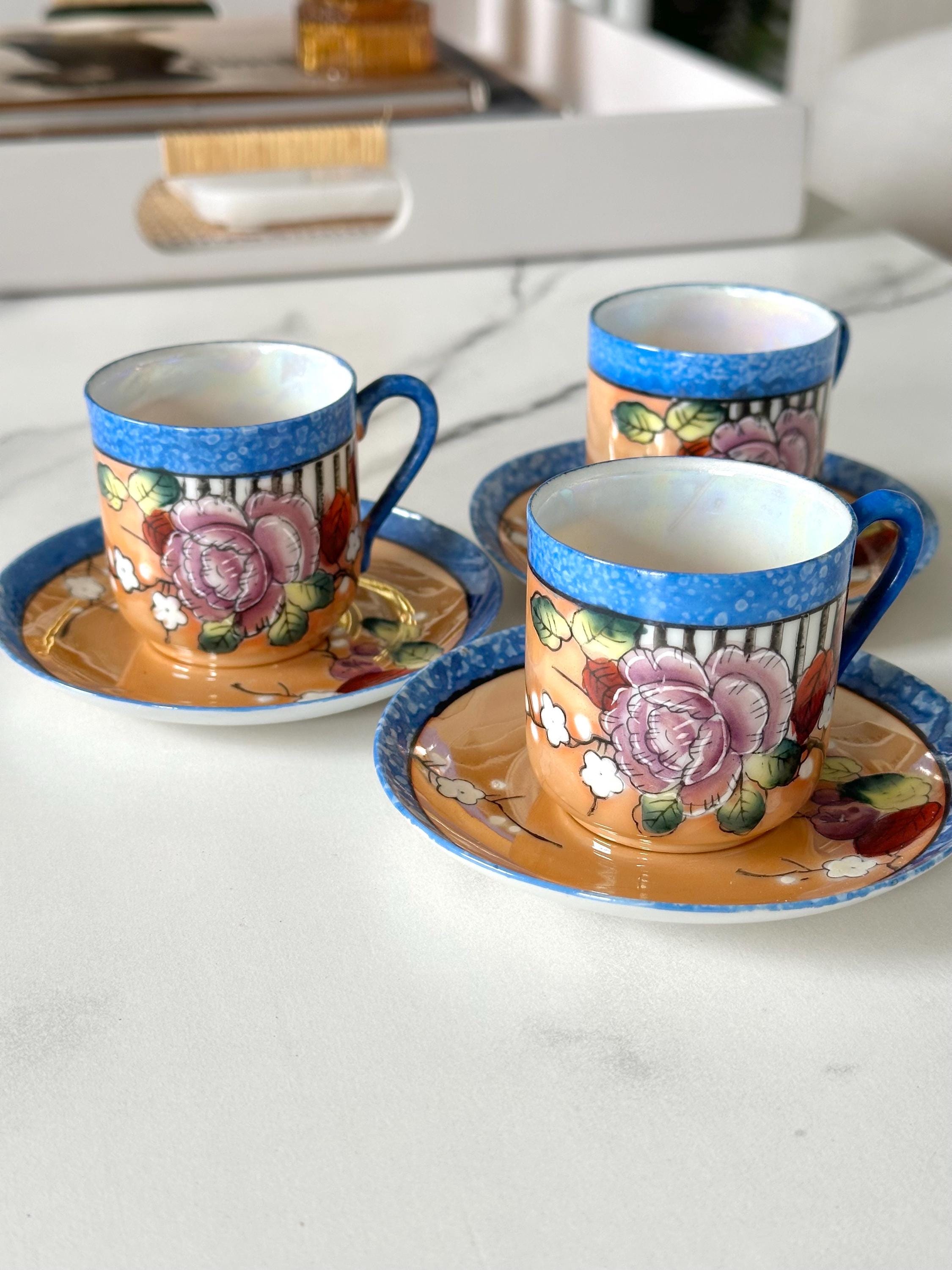 Vintage Japanese Lusterware Tea Cup Saucer Set - Etsy
