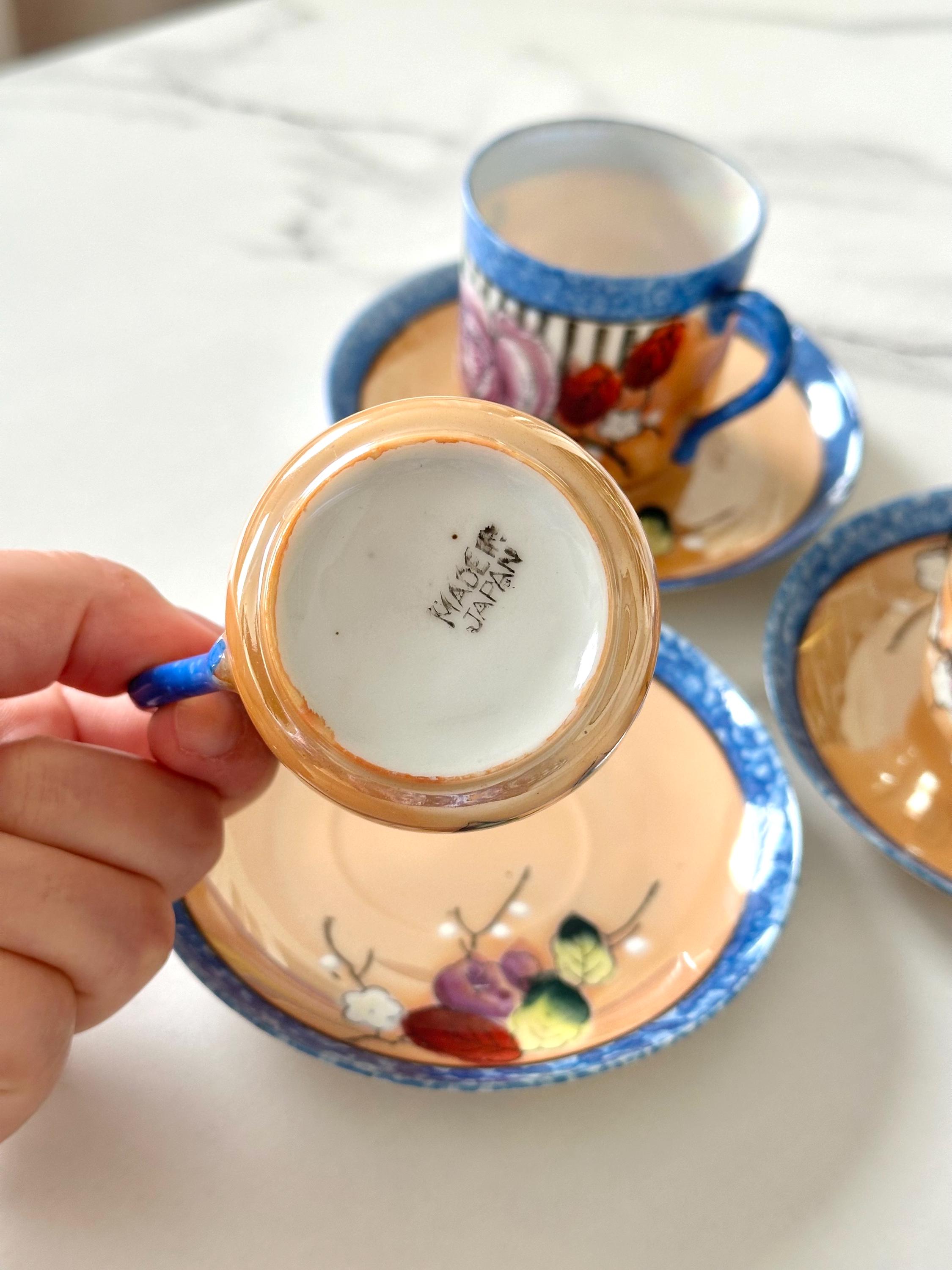 Vintage Japanese Lusterware Tea Cup Saucer Set - Etsy