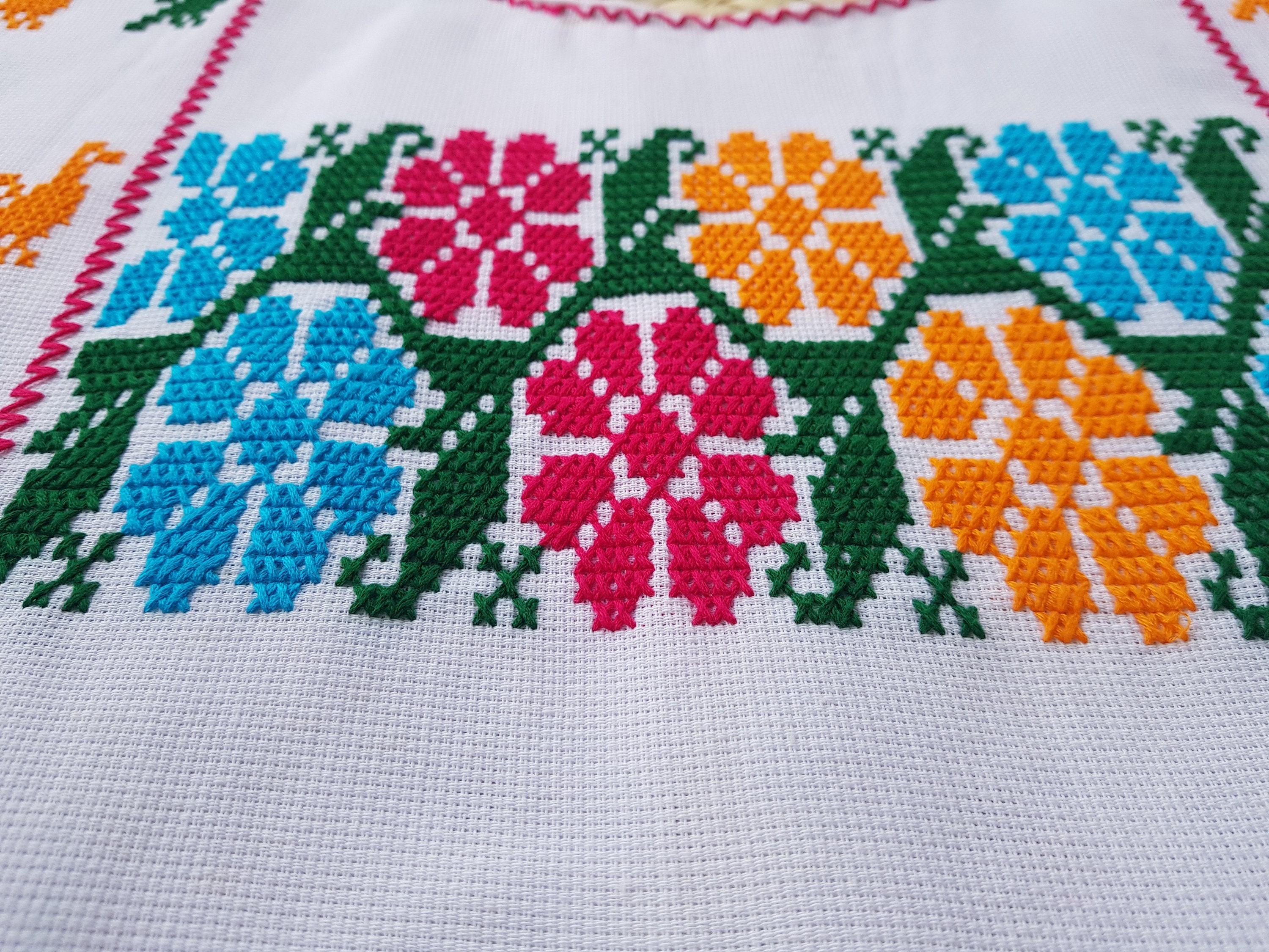 Blusa con Bordado punto de cruz blusa de cuadrille elizabeth | Etsy