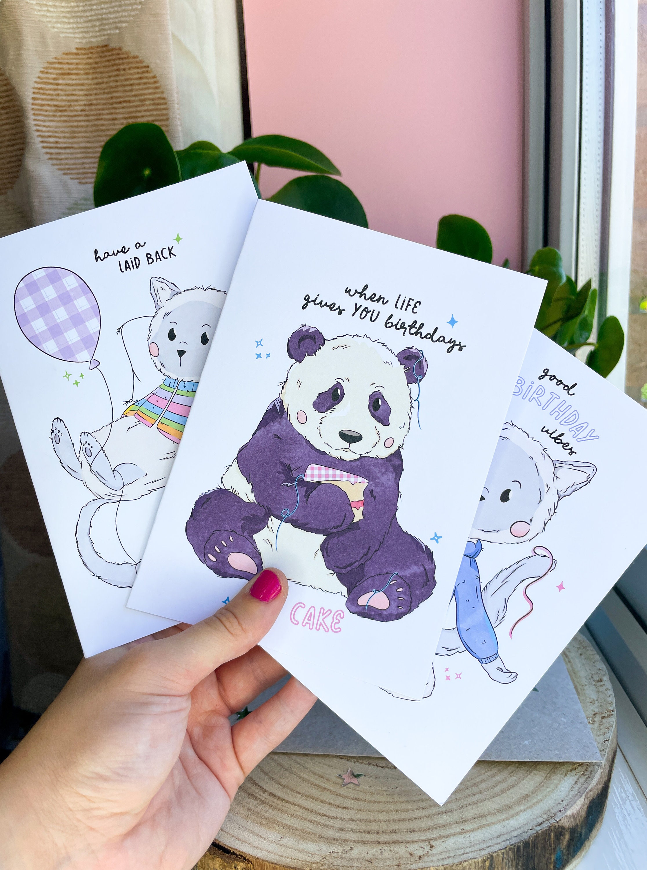 Positive Vibes Birthday Card Bundle Positive Greeting Card Cute and ...